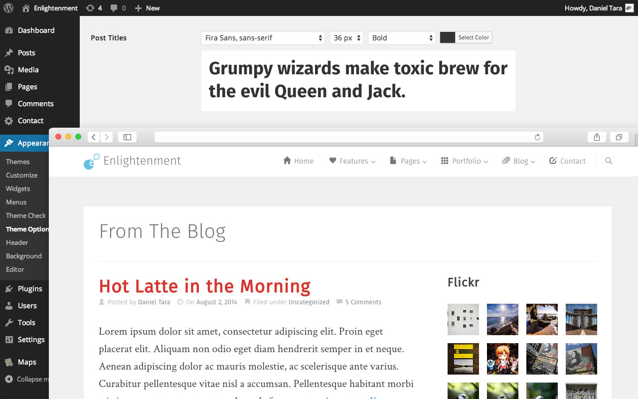 Enlightenment Documentation Customize The Theme S Typography By One