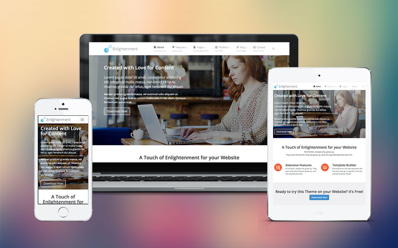 Enlightenment Free WordPress Theme by One Designs